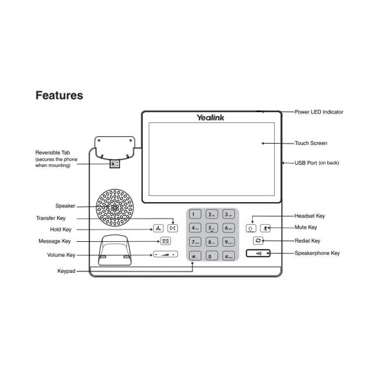 Yealink T67-LTE - Téléphone fixe avec carte SIM - T67LTE
