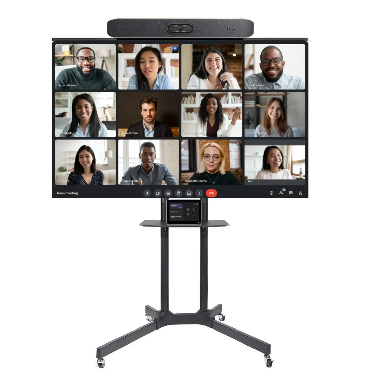 Kit visioconférence Google Meet avec écran et pied roulant