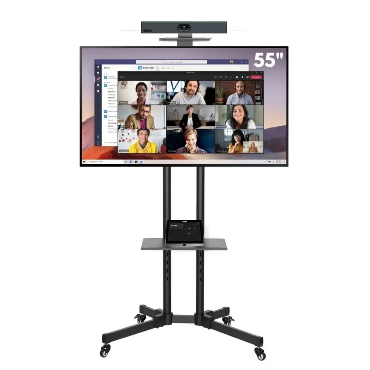 Kit Visioconférence Zoom et USB Petite Salle - Ecran + Pied Roulant